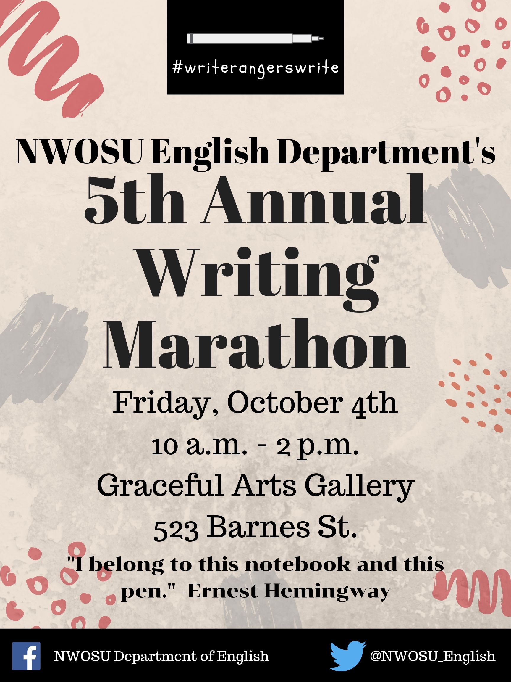 Northwestern English program offering Writing Marathon October 4 in ...