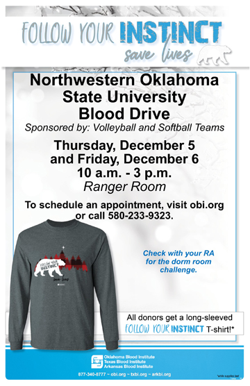 OBI Blood Drive looking for 118 donors December 5-6; contest set ...