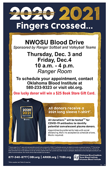 OBI Blood Drive looking for 130 donors Dec. 3-4 | Northwestern Oklahoma ...